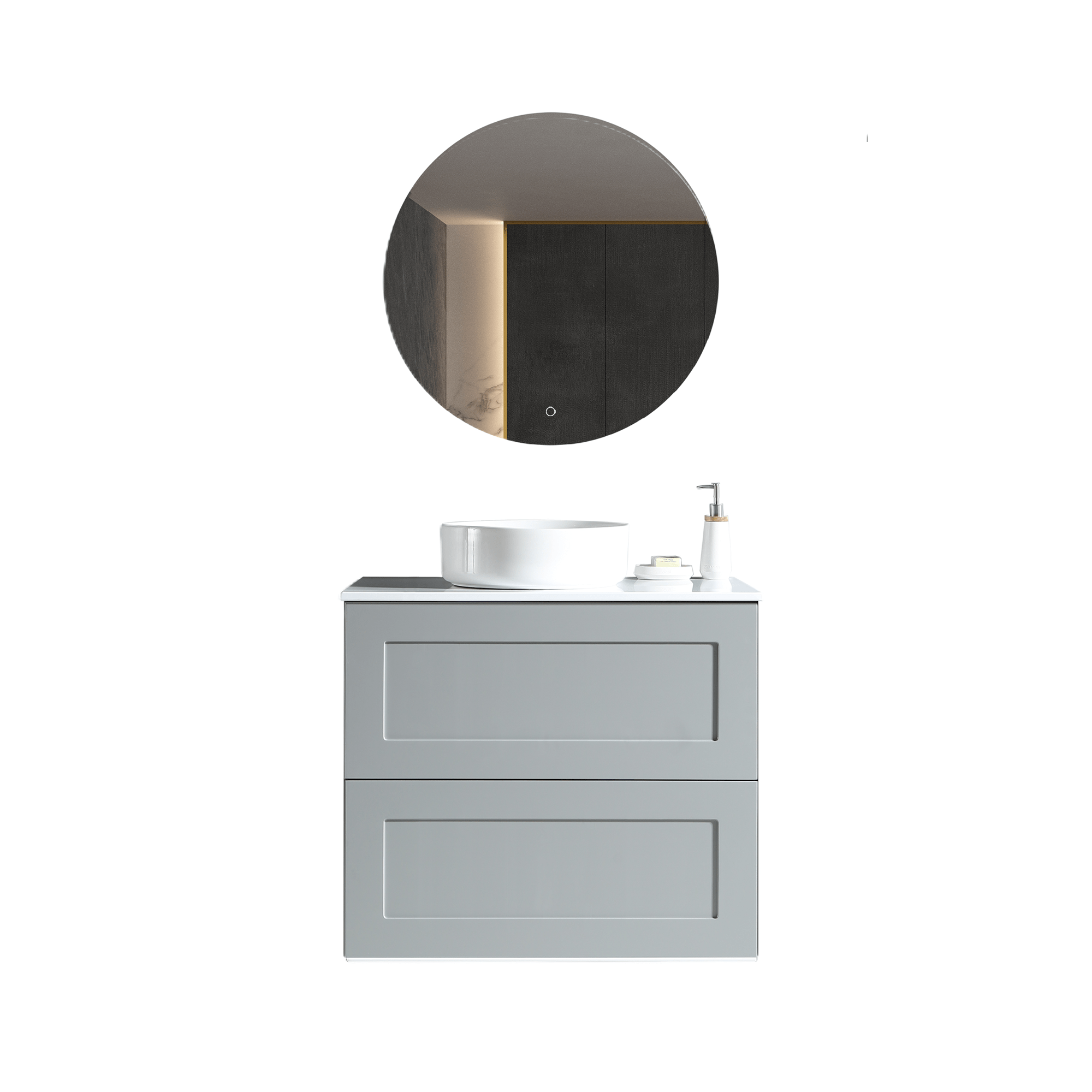 MELA SHAKER 600 Matt Grey Wall Hung Vanity | Bathroom City